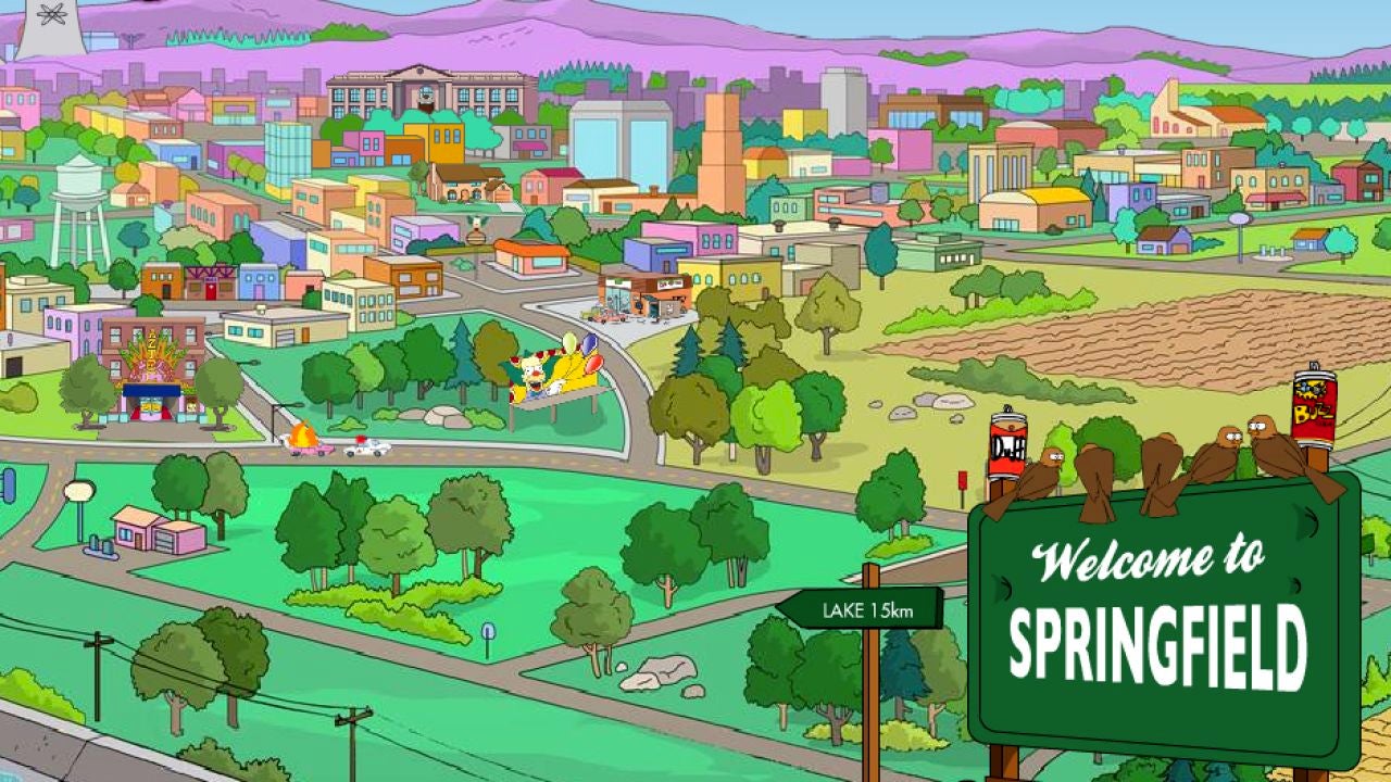 Muévete por Springfield, la ciudad de 'Los Simpson', con este mapa ...