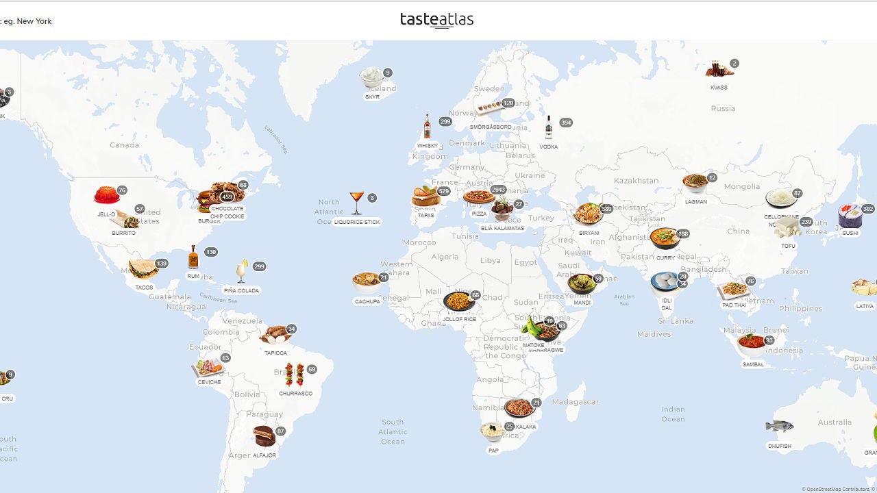 La cocina mundial al alcance de un click con este mapamundi ...