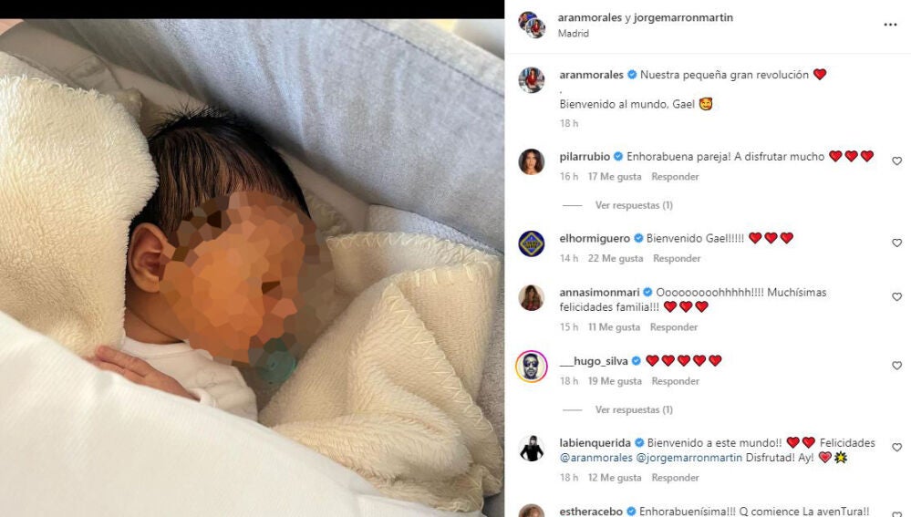Marron y Arancha Morales publican la primera imagen de su hijo: Así es ...