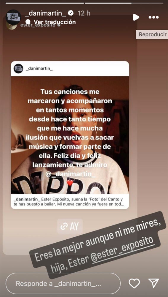 El intercambio de mensajes de Ester Expósito y Dani Martín del que todo ...