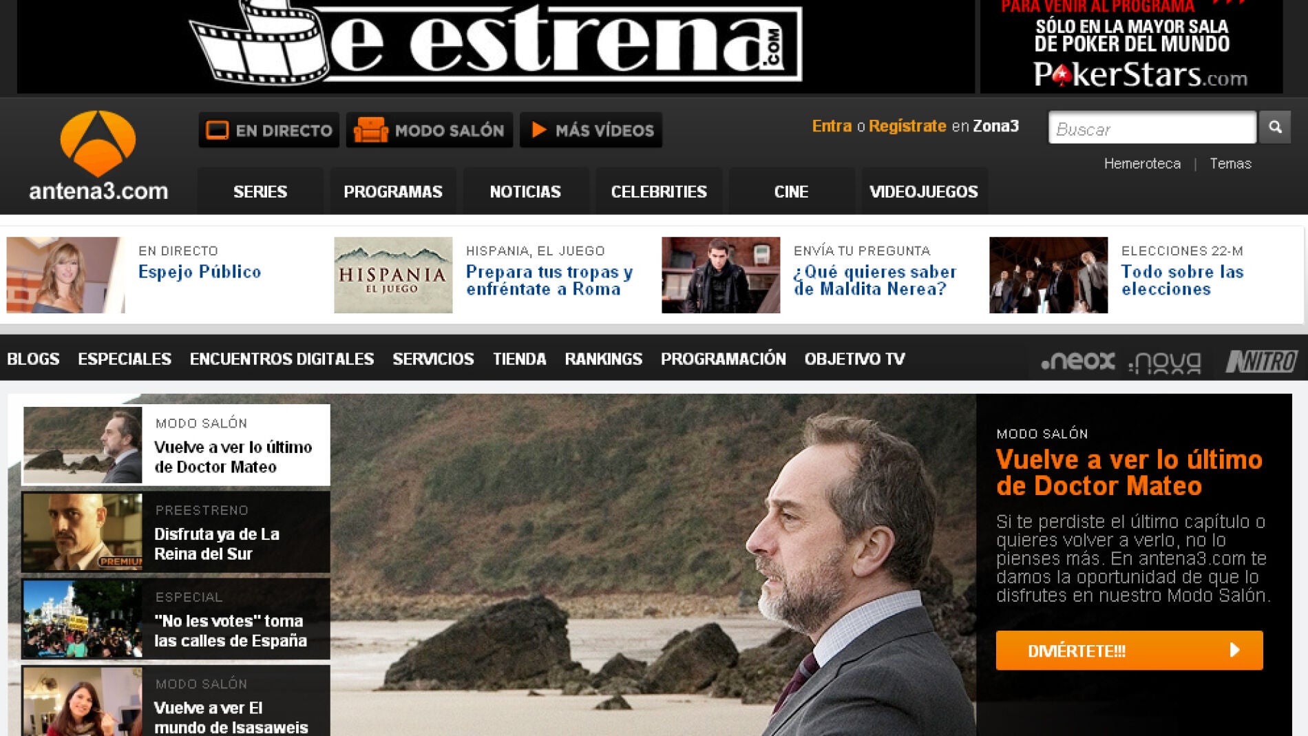 Antena3.com, la web líder de las televisiones privadas