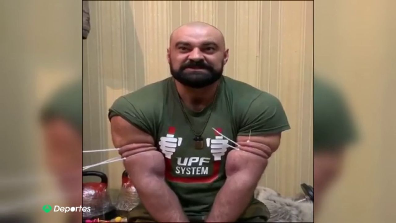 Sergey Tsyrulnikov, el kazajo que asombra al mundo con su fuerza: rompe bridas, cadenas, sartenes...