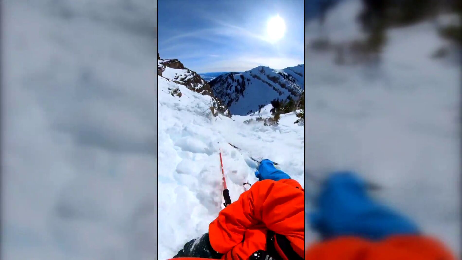 La angustia de un esquiador alpino en una avalancha