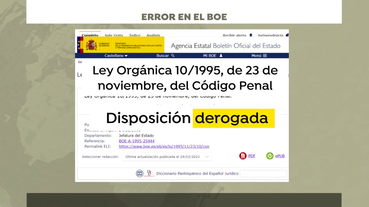 El BOE deroga por error la Constitución Española, el Código Penal y ...